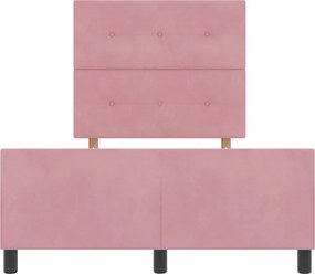 Postel s boxspringem s čelo Růžová 120 x 200 cm samet 3344938
