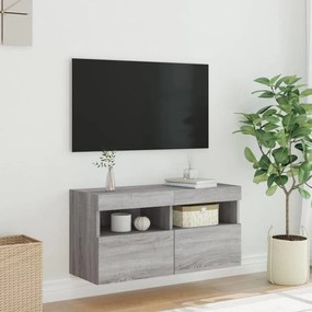vidaXL Nástěnná TV skříňka s LED osvětlením 80 x 30 x 40 cm [837207] Barva: šedá sonoma