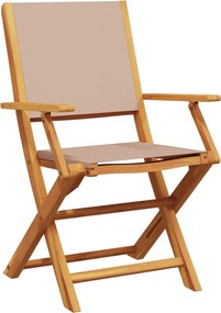 Skládací židle 6 ks, taupe látka a masivní dřevo 3214581
