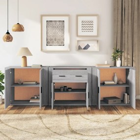 Příborníky 3 ks šedé sonoma kompozitní dřevo 3185421