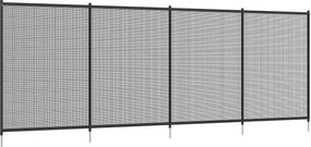 Outsunny Zahradní plot do jezírka, 365 x 126 cm, sada 4 dekorativních plotů kolem bazénu s možností nožního opření pro terasu, balkon, síťovaný, černý