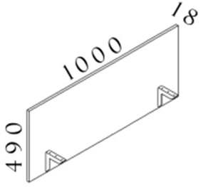 NABYTEK-DESIGNOVY.CZ - PD10B 19 - Dělící panel Komfort 100x49 cm, ořech/šedá