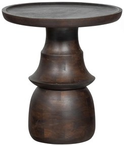 Hoorns Hnědý dřevěný odkládací stolek Maleg 50 cm