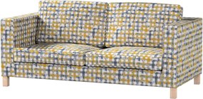 Potah na pohovku IKEA  Karlanda rozkládací, krátký barva modrá látka pletený vzor, vzorované