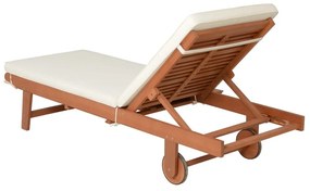 Dřevěné zahradní lehátko v krémovo-přírodní barvě San Diego – Garden Pleasure