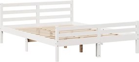 Rám postele s čelem bílý 135 x 190 cm masivní borovice 3306675