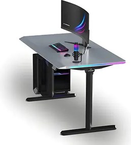 ULTRADESK Quest černá-šedá / Herní stůl / 140 x 70 x 72 - 120 cm / nas