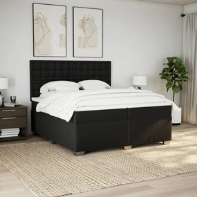 Box spring postel s matrací černá 200x200 cm textil 3290611