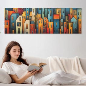 Obraz na plátně - Barevné město Siden FeelHappy.cz Velikost obrazu: 180 x 60 cm