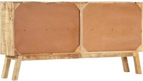 Příborník hnědo-černý 160 x 30 x 80 cm masivní hrubý mangovník 247994