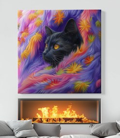 Obraz na plátně - Kočka zachumlaná FeelHappy.cz Velikost obrazu: 100 x 100 cm