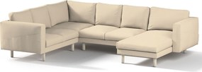 Potah na pohovku IKEA Norsborg rohová, 5-místná se šezlongem barva béžová látka pletený vzor