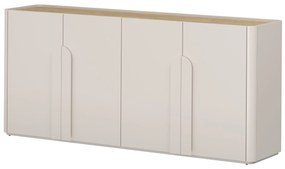Komoda Amilio 200 cm - kašmírová / dub olejovaný / kašmírové úchytky