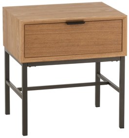 OnaDnes -20% Hnědý dřevěný odkládací stolek J-line Differa 47,5 x 30 cm
