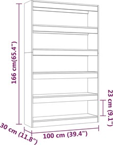 vidaXL Knihovna / dělicí stěna 100 x 30 x 166 cm [811763] Barva: bílá s vysokým leskem