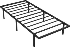 HOMCOM kovový rám postele s úložným prostorem pod postelí, výška 35,5 cm, tichý design, bez roštů, snadná montáž, 90 x 200 cm, černý