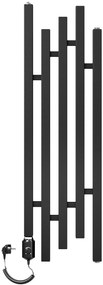 Regnis PORK, topné těleso 320x1000mm s jednootvorovým levým dolním připojením 50mm, 630W, černá matná, PORK100/30/LD50/BLACK