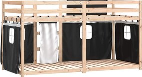 Patrová postel bez matrace černá 90x200 cm masivní borovice 3283928