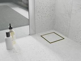 Mexen Flat-Q, bodová podlahová vpusť 15 cm, zlatá matná, 1A10015