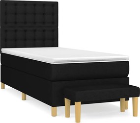Box spring postel s matrací černá 90x190 cm textil 3137439