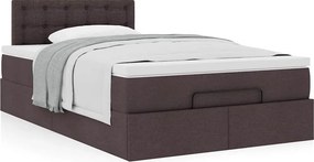 Osmanský rám postele s matrací tmavě hnědá 120x190cm textil 3311611