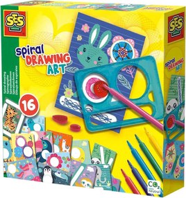 SES CREATIVE Kreslící spirála zvířátka kreativní set s 6 fixy v krabici 14031