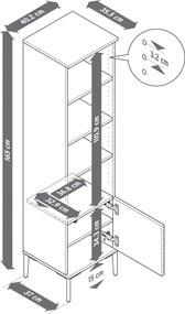 Tchibo - Regál »Reet« v lamelovém vzhledu - barva: hnědá