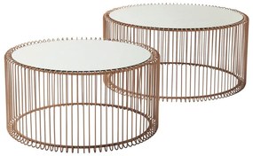 Sada 2 konferenčních stolků v dekoru mědi Kare Design Wire Big