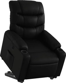 Zvedací polohovací křeslo černé umělá kůže 3206599