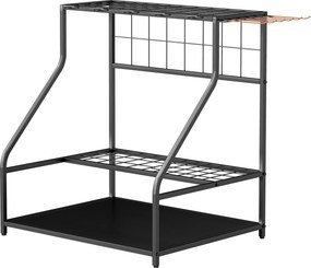 Organizér na zahradní nářadí Outsunny s háčky, 3-podlažní držák na nářadí do garáže, stojan na zahradní nářadí pro nůžky, lopaty a hrabla, oranžová g…