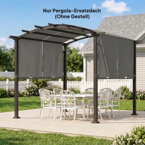 Outsunny Sada 2 skládacích pergolových náhradních plachet 4,9 x 1,2 m pro pergolu 3 x 3 m, polyesterová látka, tmavě šedá, UV ochrana