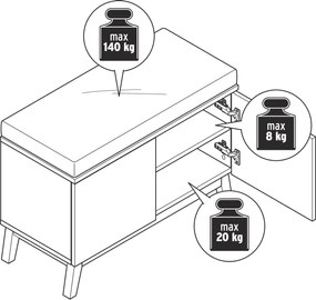 Tchibo - Lavice na sezení s úložným prostorem - barva: bílá