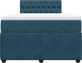Box spring postel s matrací modrá 120 x 190 cm samet 3287696