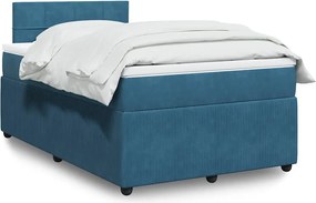 Box spring postel s matrací modrá 120 x 190 cm samet 3289990