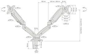 CONNECT IT CMF-3207-BK - Univerzální držák na 2 monitory 13-27” černá