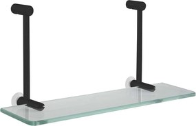 Sapho - Polička na sprchovou zástěnu, délka 40 cm, matná černá 1301-15B