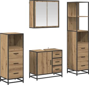 Sada koupelnového nábytku 4 ks Artisanový dub Kompozitní dřevo 3402330