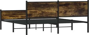Kovový rám postele bez matrace kouřový dub 180 x 200 cm 3301387