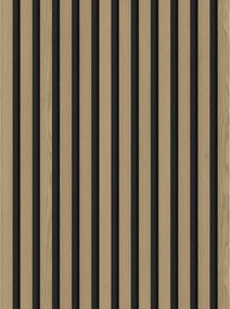 Mexen Lam-F, akustické stěnové lamely 275 × 30 cm, plstěný podklad 8 mm, technická dýha, dub ušlechtilý, S105-275307-3015-004