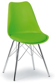 B2B Partner Plastová konferenční / jídelní židle s koženým sedákem CHRISTINE, zelená