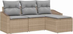 Set pohovek 4 ks Béžová polyratan 3346670