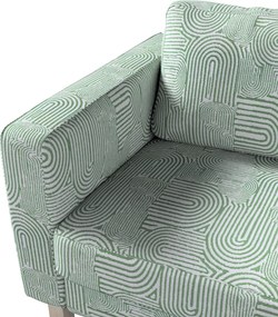 Potah na pohovku IKEA Karlstad, 3-místná, rozkládací barva zelená látka pletený vzor, vzorované