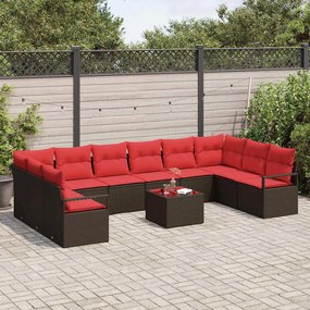 Set pohovek 11 ks Hnědá polyratan 3346574