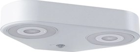 P 94868 LED venkovní nástěnné svítidlo Silma pohybové čidlo dva světelné zdroje IP44 280x176mm 3000K 2x5,5 / 2x0,7W 230V bílá hliník - PAULMANN