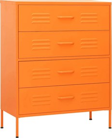 Komoda se zásuvkami oranžová 80 x 35 x 101,5 cm ocel 336201