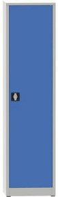 Dílenská policová skříň na nářadí KOVONA, 4 police, svařovaná, 508 x 500 x 1950 mm, šedá / modrá