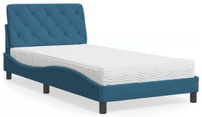 Postel s matrací modrá 100 x 200 cm samet 3208644