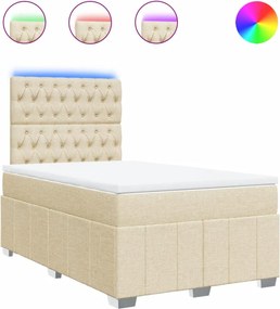 Box spring postel s matrací krémová 120x190 cm textil 3293919