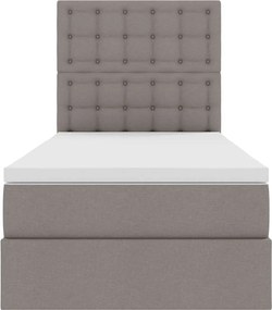 Postel s úložným prostorem a matrací Taupe 90 x 200 cm textil 3371883