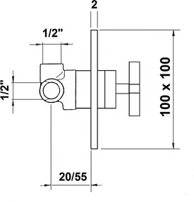 Sapho Trax sprchová baterie podomítková 1 výstup chrom 655